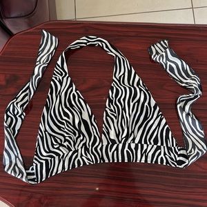 SHEIN | Tops | Zebra Stripe Backless Crop Halter Top | Poshmark